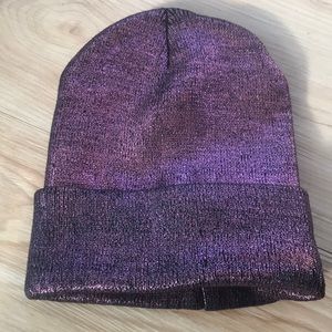 Accessories | Metallic Pink Purple Wine Colored Winter Hat | Poshmark